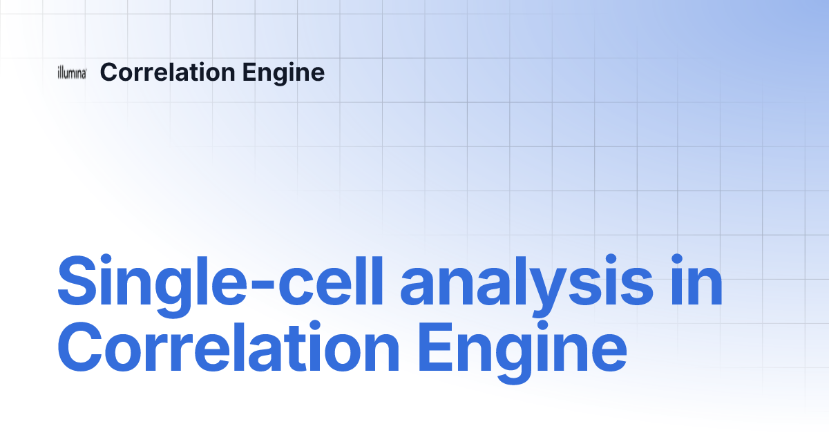 Single-cell analysis in Correlation Engine | Correlation Engine